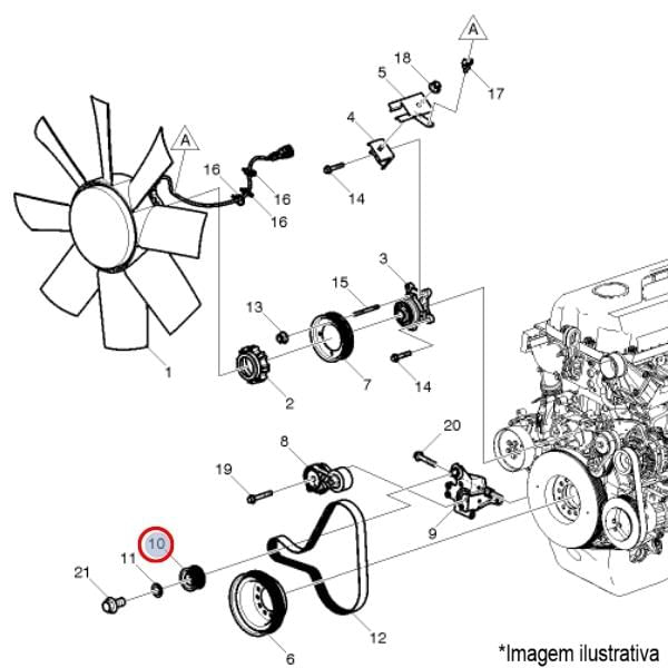 POLIA INTERMEDIARIA CORREIA VENTOINHA CAMINHÃO/ÔNIBUS VOLVO - Dex Peças