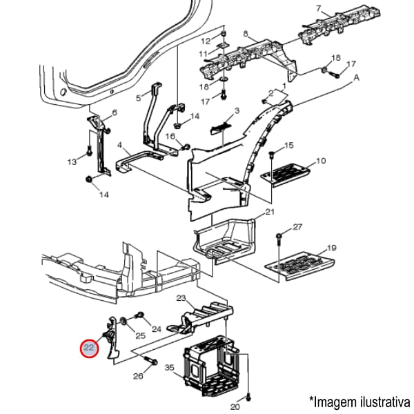 ACABAMENTO SUPORTE DEGRAU 1 ESTRIBO LE CABINE CAMINHÃO VOLVO FMX - Dex ...