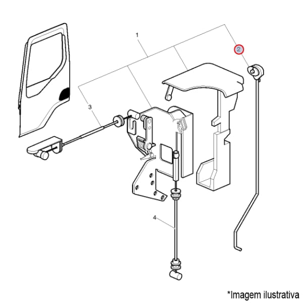 HASTE TRAVA PORTA LE CABINE CAMINHÃO VOLVO VM - Dex Peças