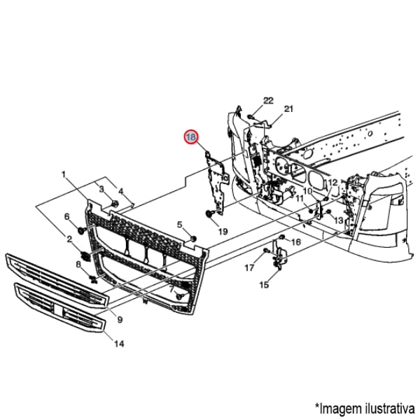 SUPORTE LD GRADE DIANT. CABINE CAMINHÃO VOLVO FH - Dex Peças