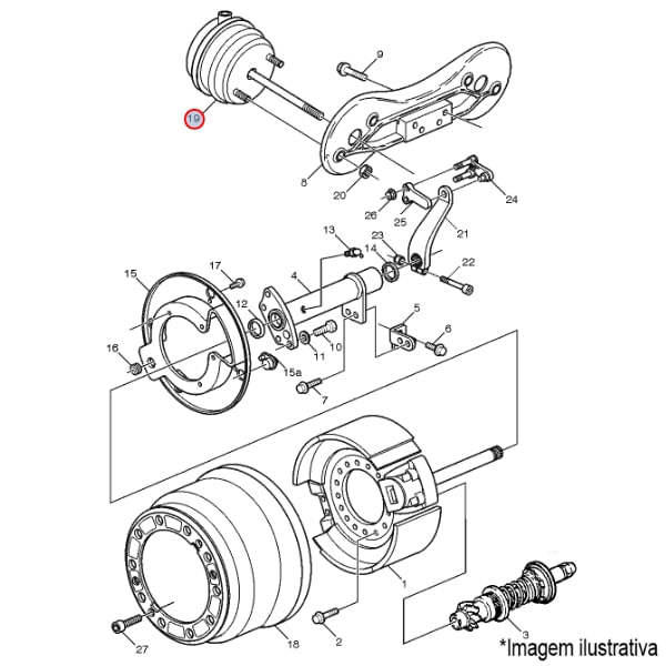 CUICA 7' - 24 FREIO SERVIÇO TRAS. CAMINHÃO VOLVO - Dex Peças