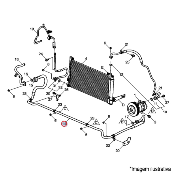 TUBO AR CONDICIONADO CAMINHÃO VOLVO FM - Dex Peças