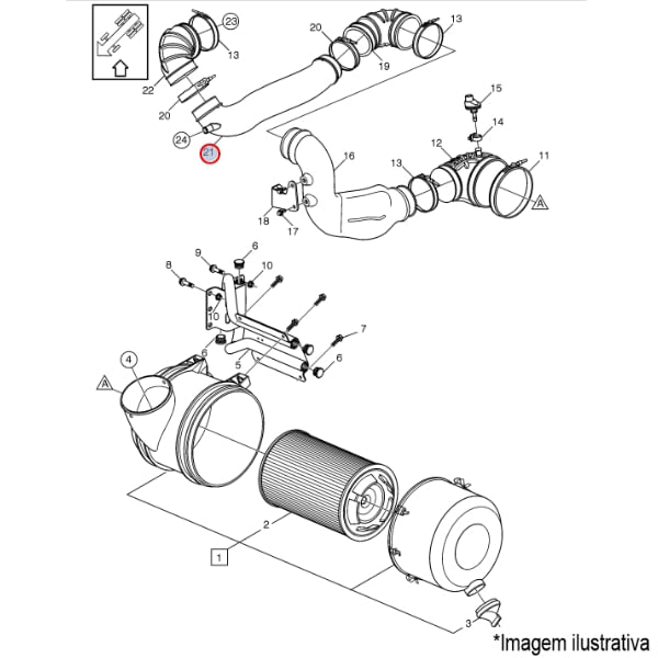 DUTO ADMISSÃO AR MOTOR CAMINHÃO VOLVO VM - Dex Peças