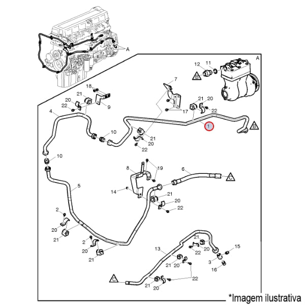 TUBO COMPRESSOR AR CAMINHÃO VOLVO FM - Dex Peças