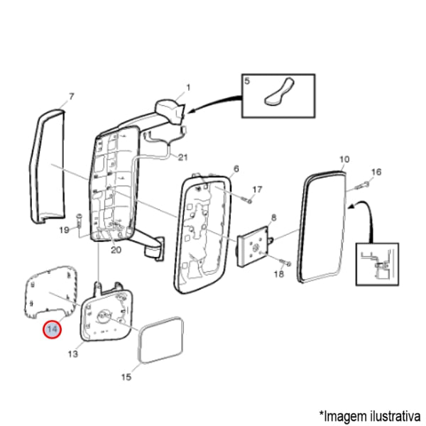 TAMPA TRAS. ESPELHO RETROVISOR AMPLO CAMINHÃO VOLVO - Dex Peças