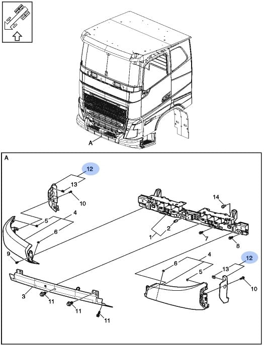 TAMPA DE ACABEMENTO DO PARA-CHOQUE (DIREITO) CAMINHÃO VOLVO FH 4 - Dex ...
