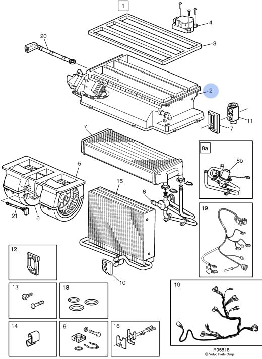 CARCAÇA DA UNIDADE DE AR CONDICIONADO CAMINHÃO VOLVO - Dex Peças